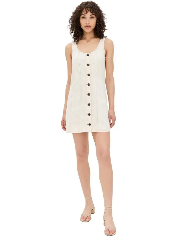 Rag & Bone Featherweight Laney Denim Mini Dress - Ecru