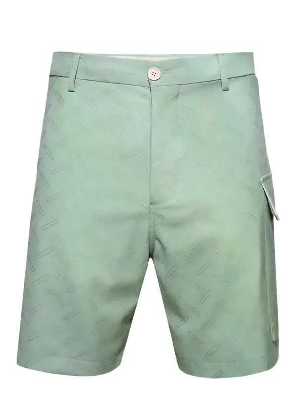 Marni Geometric-print Tailored Shorts - Green