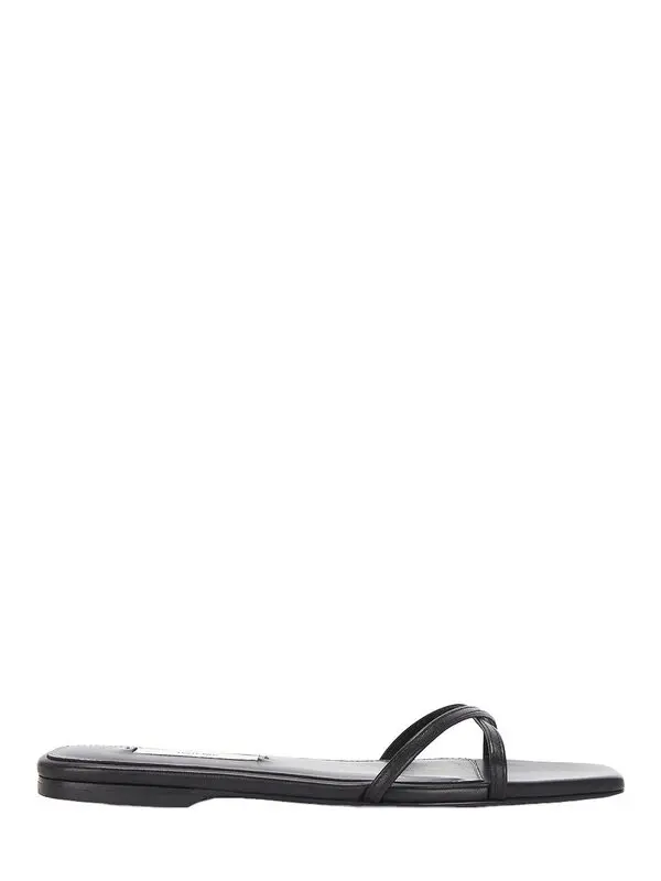 TOTÊME Leather Crossover Slide - Black