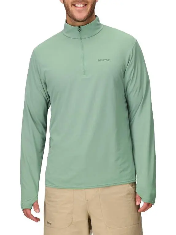 MARMOT Airexchange Solarshield Upf Quarter Zip - Agate Green