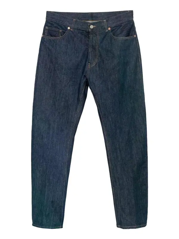 DONDUP Logo-patch Tapered Jeans - Blue