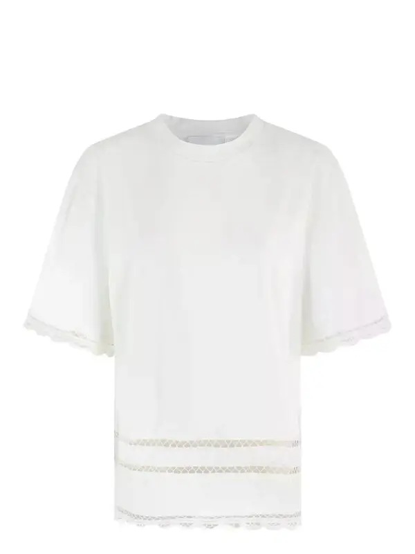 ISABELLE BLANCHE Lace-detailing T-shirt - White