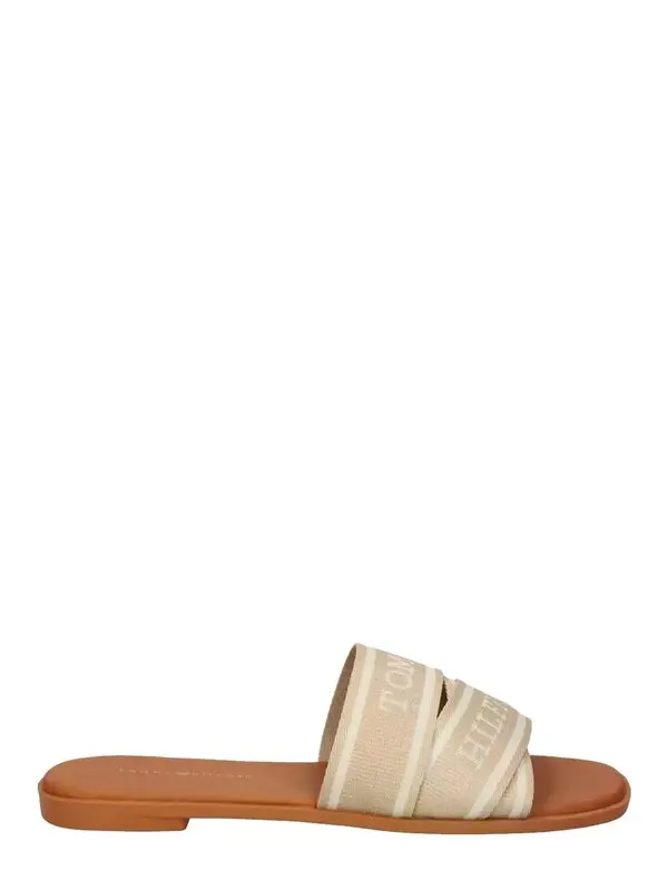 Tommy Hilfiger Stripe-band Slide Sandals - Neutrals
