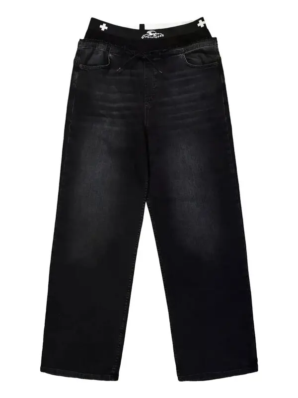 PROTOTYPES Elasticated-waistband Jeans - Black