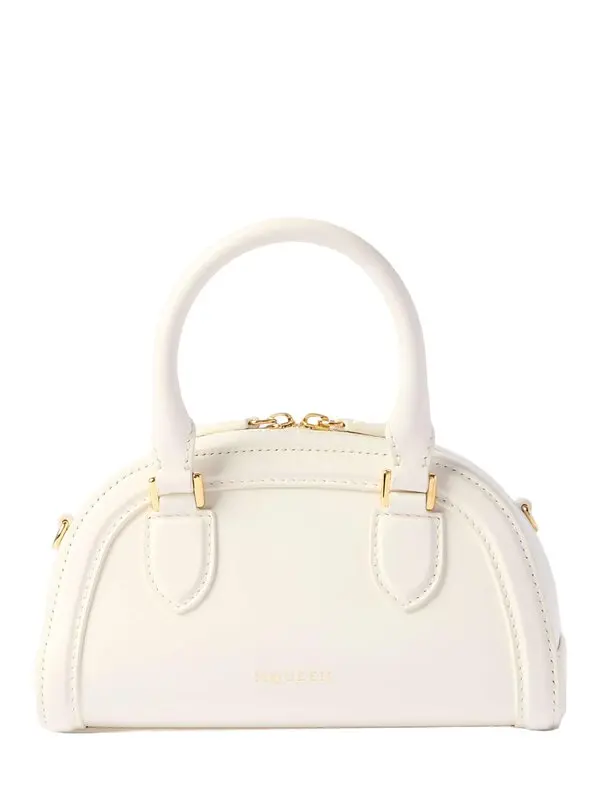 Alexander McQueen Birdee Boston Mini Leather Tote - Ivory