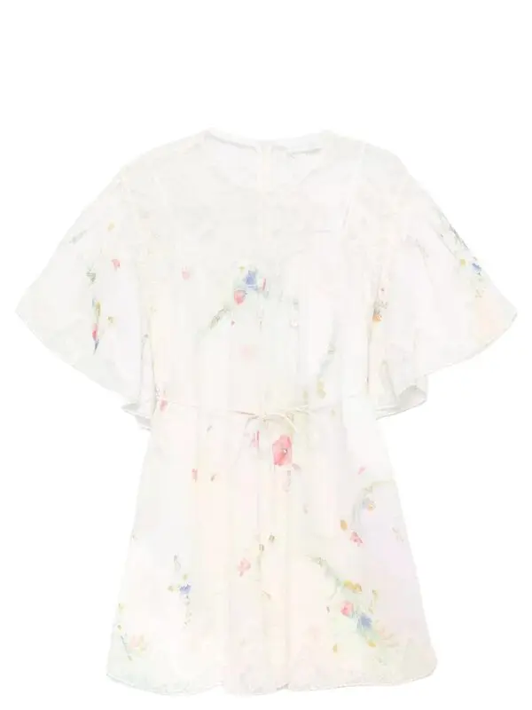 Zimmermann Lace-trimmed Floral Dress - White