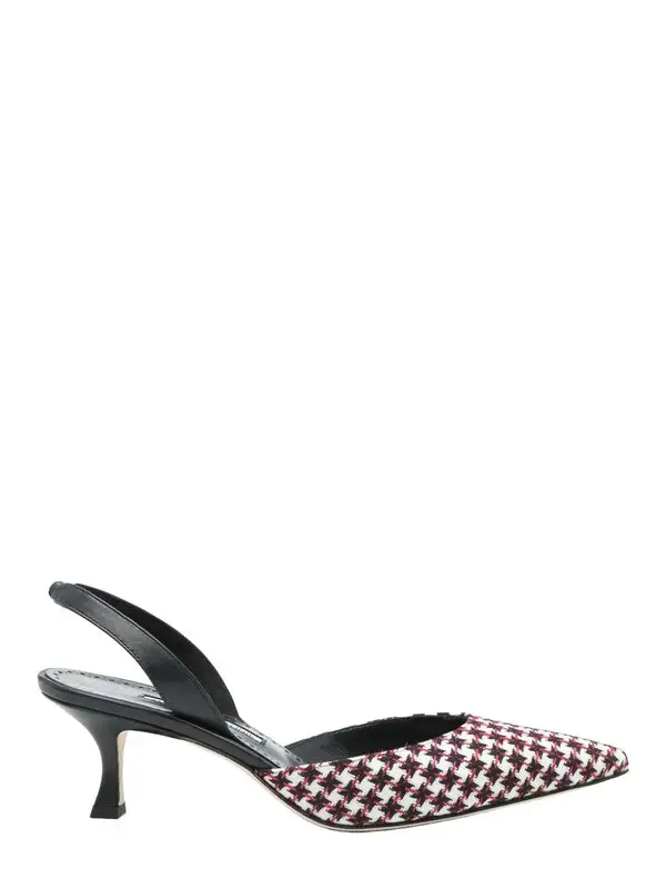 Manolo Blahnik 50mm Carolyne Gala Slingback Sandals - White