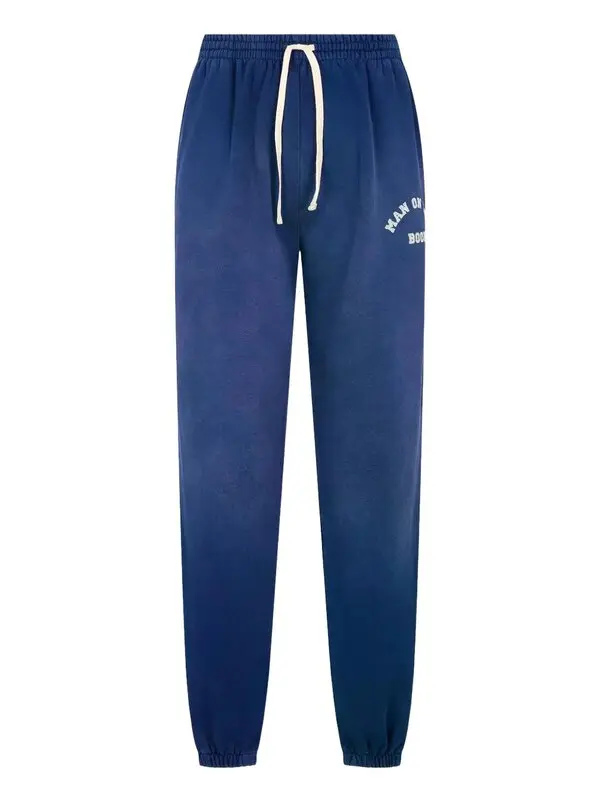 MAN ON THE BOON. Drawstring Track Pants - Blue
