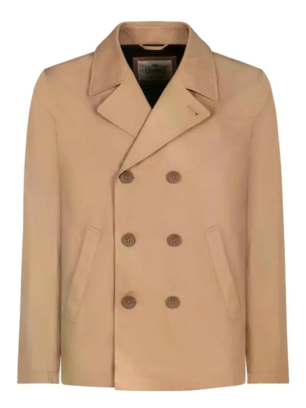 Herno Double-breasted Pea Coat - Neutrals