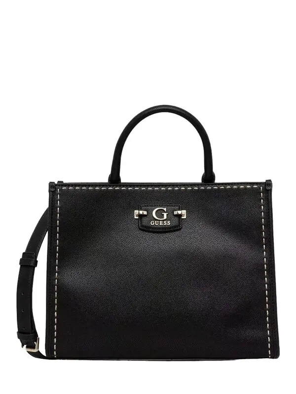 Guess Nastra Leather Tote Bag - Black