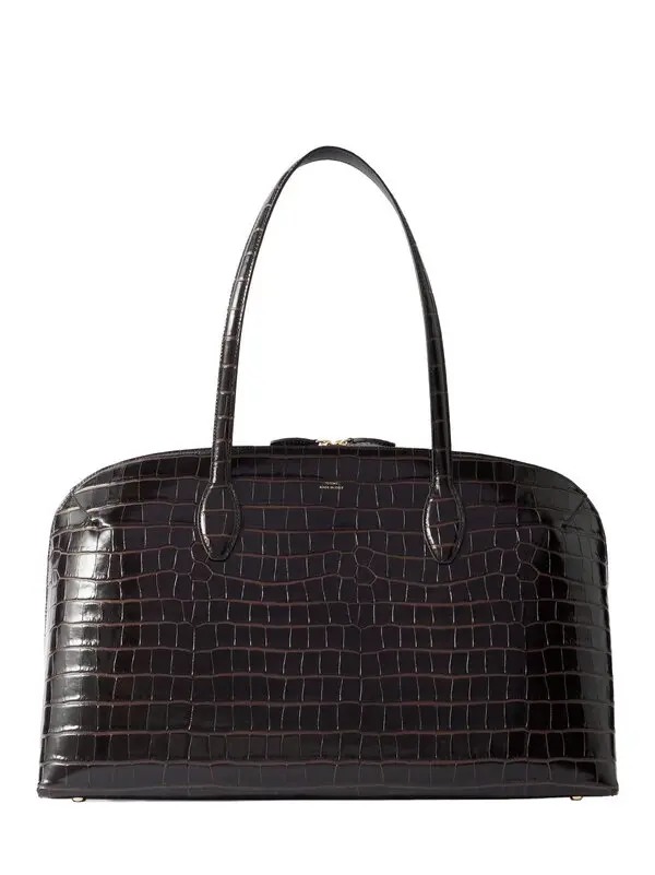 TOTÊME Croc-effect Leather Tote - Brown