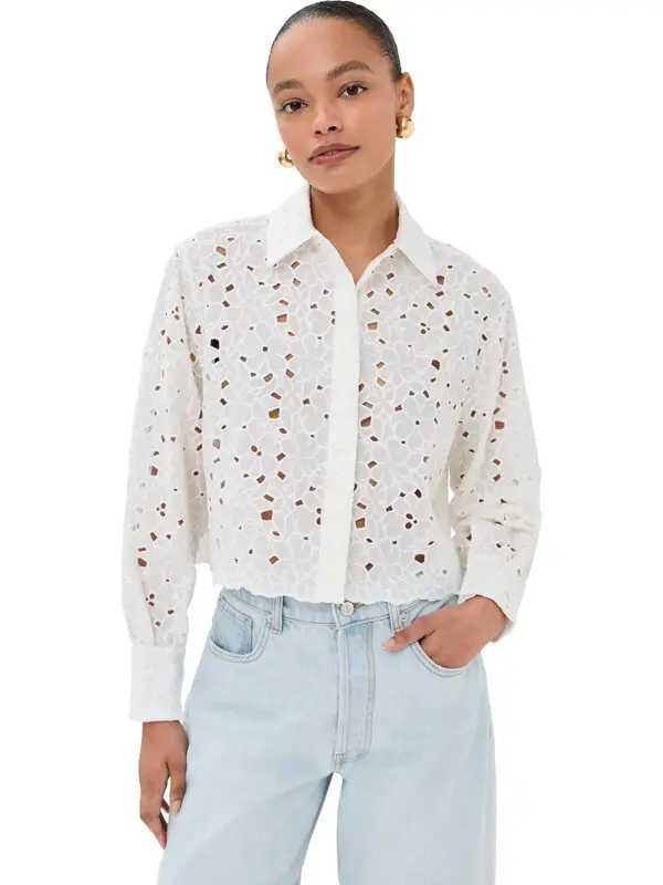Simkhai Penelope Long-sleeve Shirt - White
