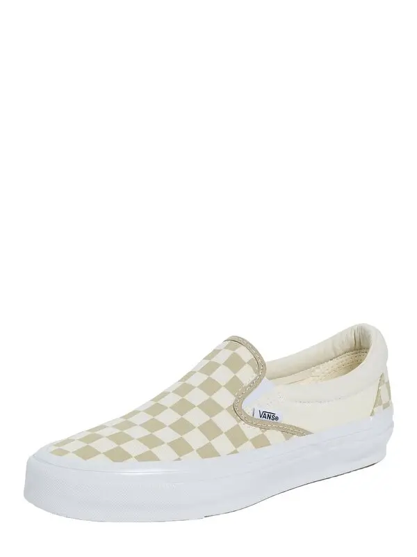 VANS Classic Checkerboard Slip On Sneakers - Checkerboard Eucalyptus