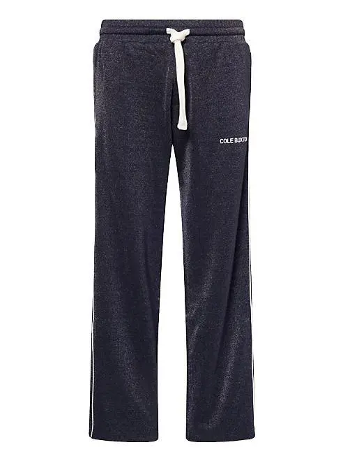 COLE BUXTON Glitter Logo-print Woven Track Jogging Bottoms - Navy