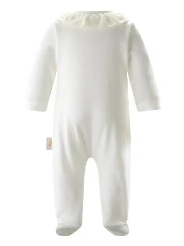 RACHEL RILEY Broderie Collar Babygro - White