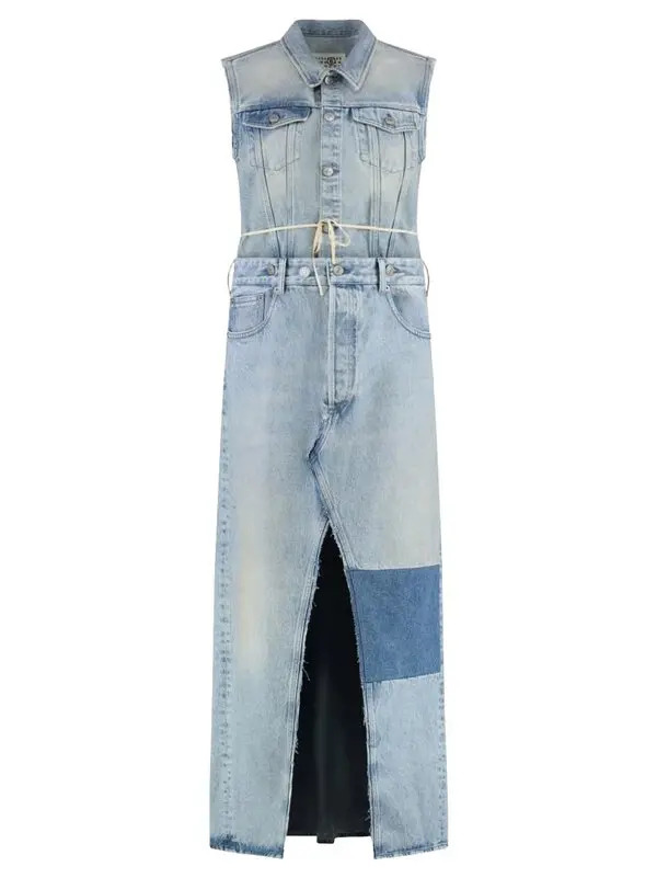 MAISON MARGIELA Denim Dress With Removable Skirt - Navy