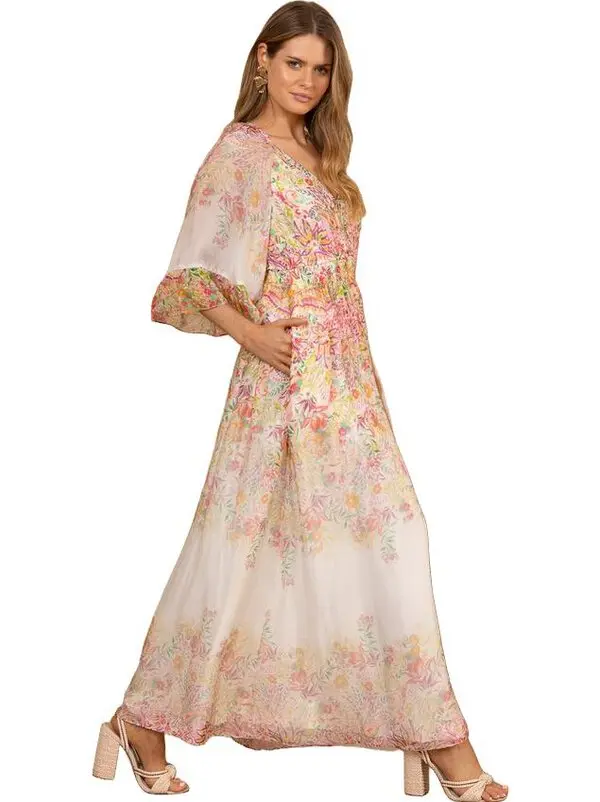 Hale Bob Celia Chiffon Maxi Dress - Pink