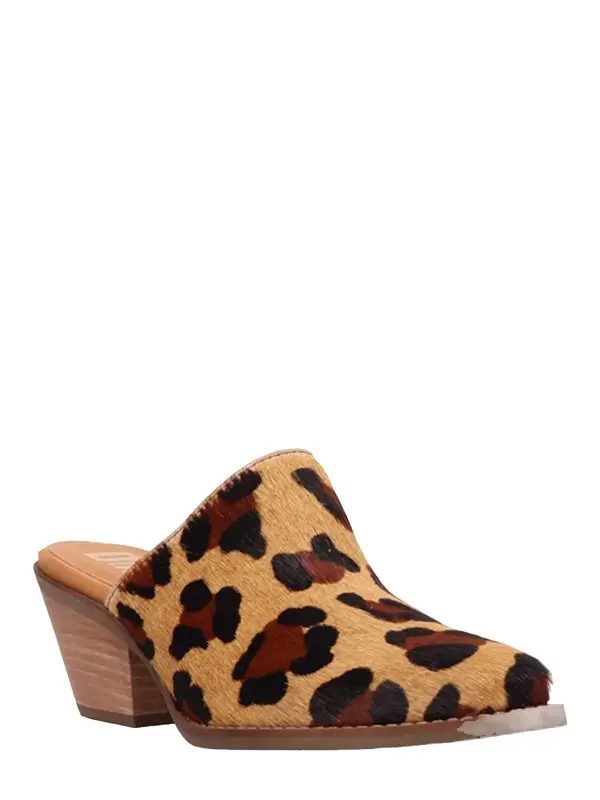 DINGO Calico Calf Hair Mule - Leopard