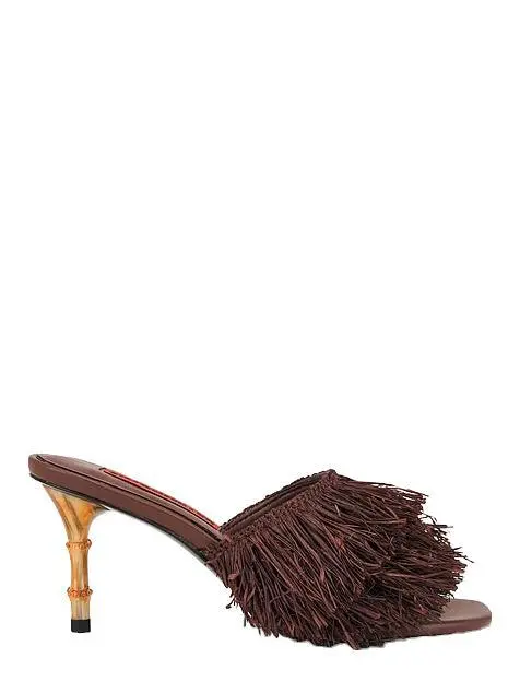 SIMONMILLER Fringe Playa Bamboo Heel - Chocolate