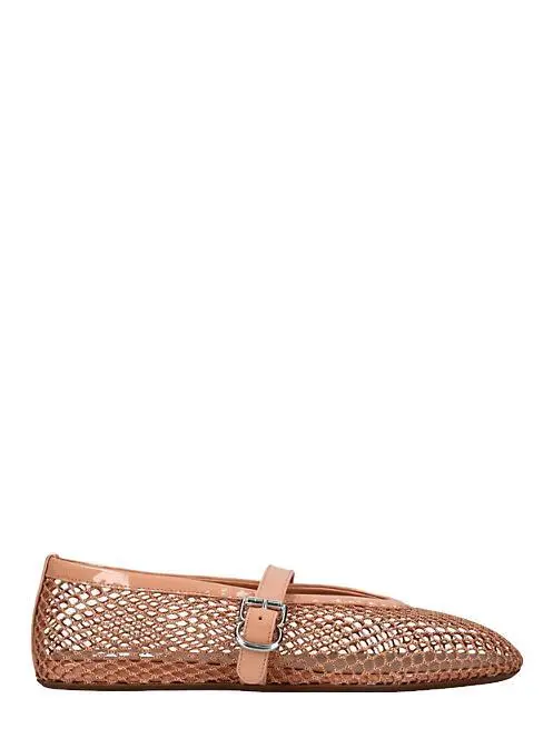 AZZEDINE ALAIA Ballerina Mesh And Patent-leather Ballet Flats - Blush