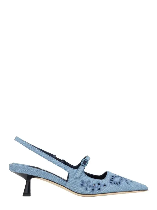 JIMMY CHOO Didi 45 Denim Slingback Pumps - Blue