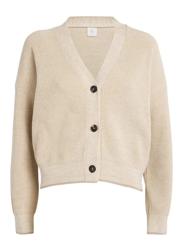 Eleventy Cotton Metallic Cardigan - Beige