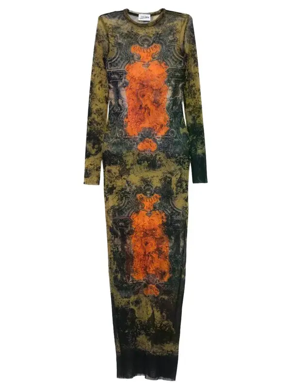Jean Paul Gaultier Graphic-print Maxi Dress - Orange