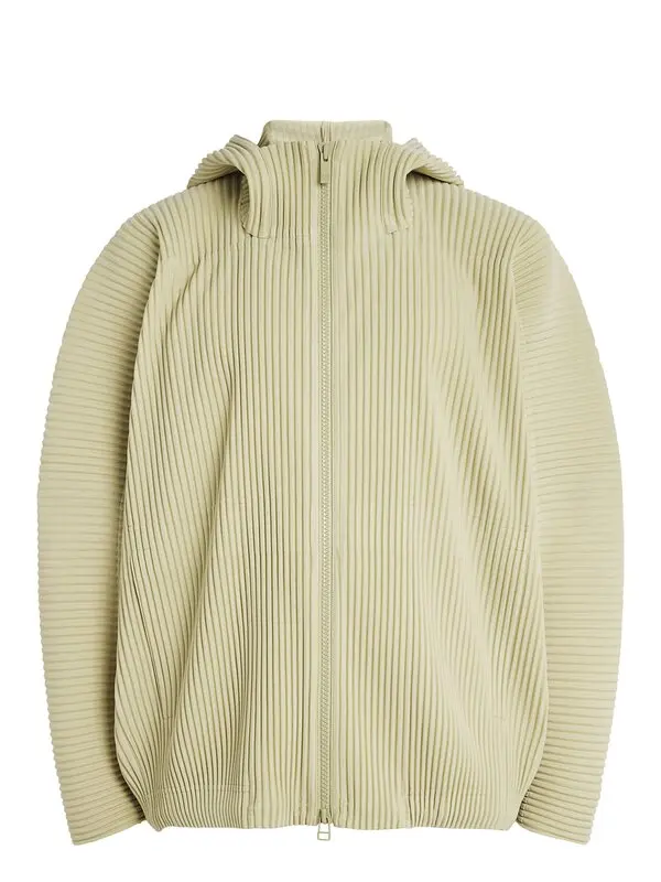 Issey Miyake Pleated Hooded Jacket - Green