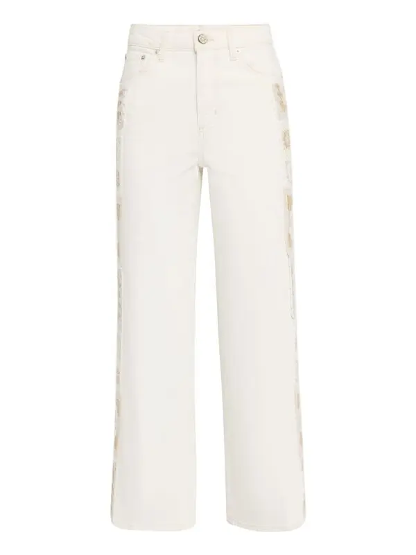 Rails Getty Crochet-trim Cropped Jeans - Vintage Ecru Crochet
