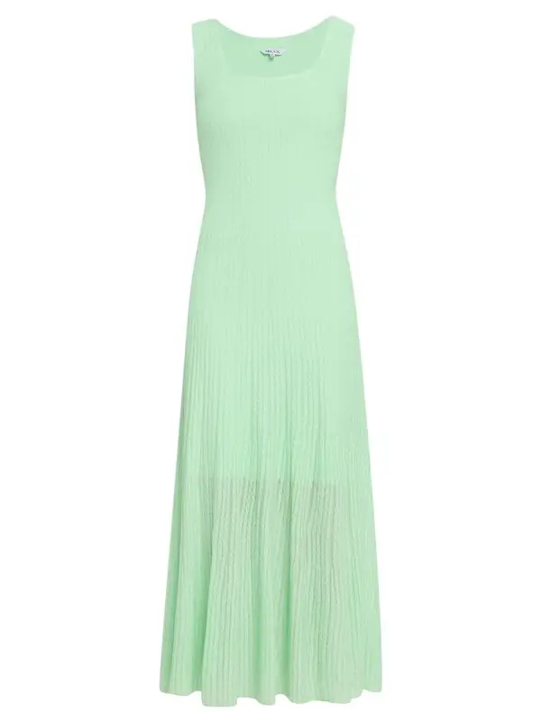 Misook Sleeveless Cable-knit Fit & Flare Maxi Dress - Paradise Green