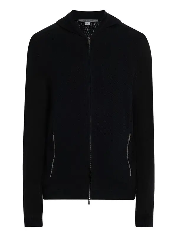 John Varvatos Lazo Cotton-mesh Hoodie - Black