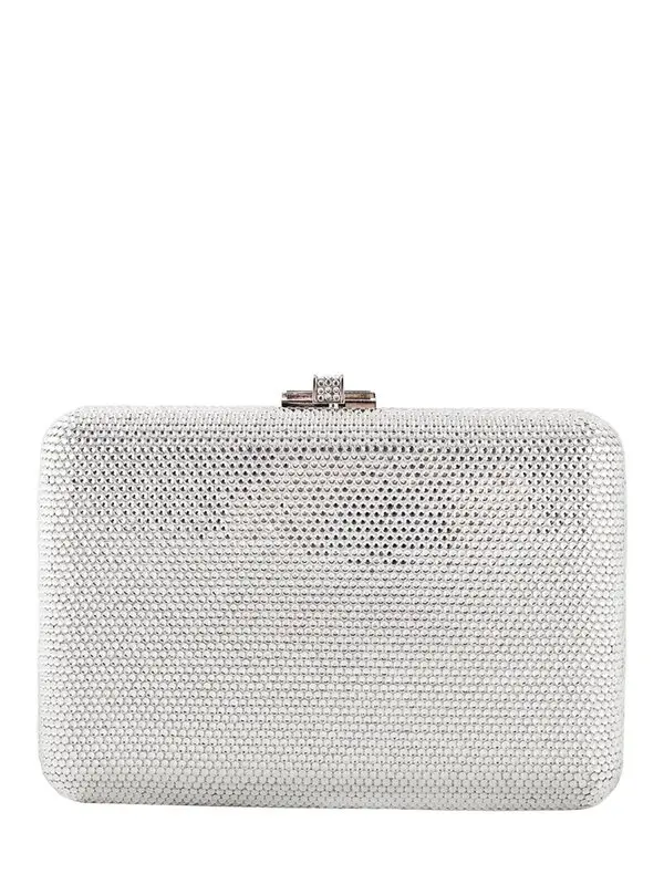 Judith Leiber Slim Slide Crystal Evening Clutch Bag - Silver