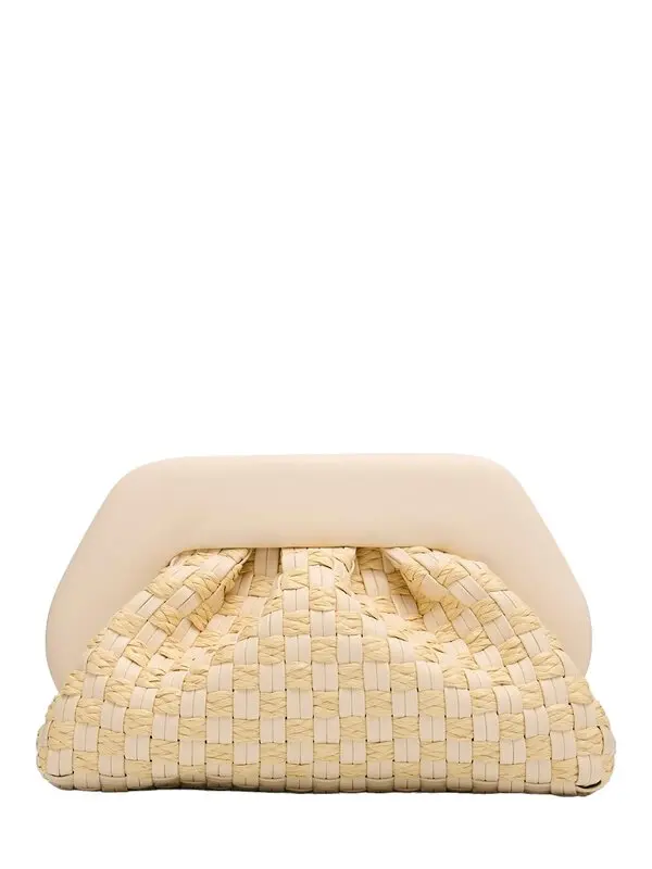 THEMOIRE Tia Woven Clutch Bag - Tia Micro Weaved Straw  Shell