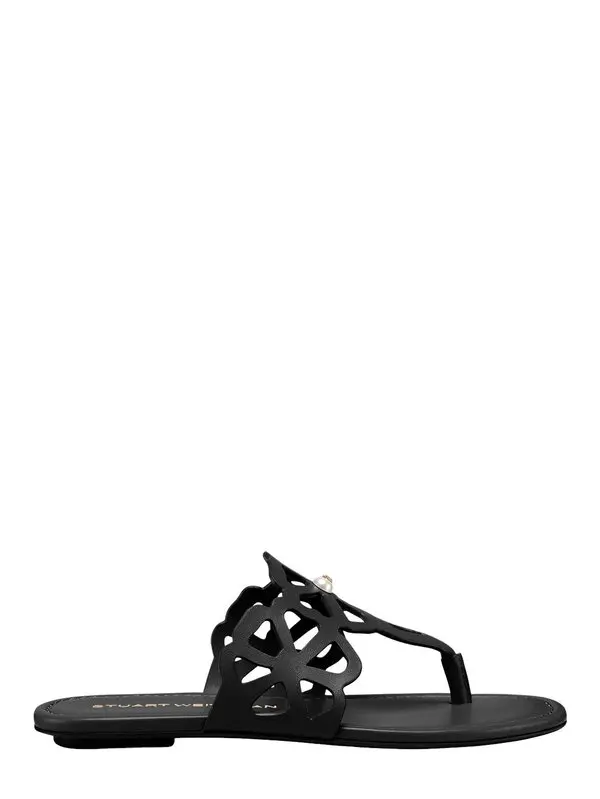 STUART WEITZMAN Jasmine Cutout Thong Sandals - Black