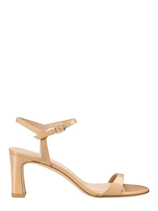 STUART WEITZMAN Babette Patent Ankle-strap Sandals - Adobe