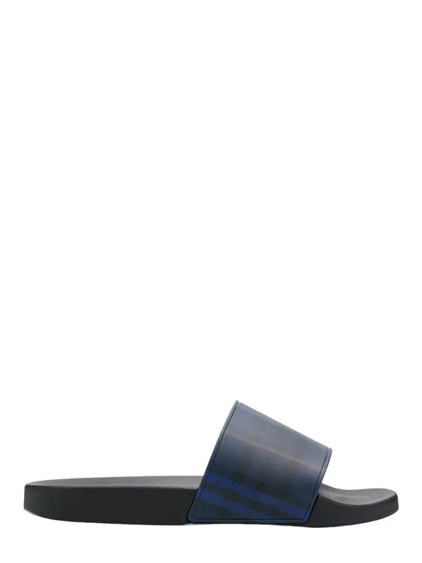 Burberry Furley Check Slide Sandals - Midnight Ip Chk