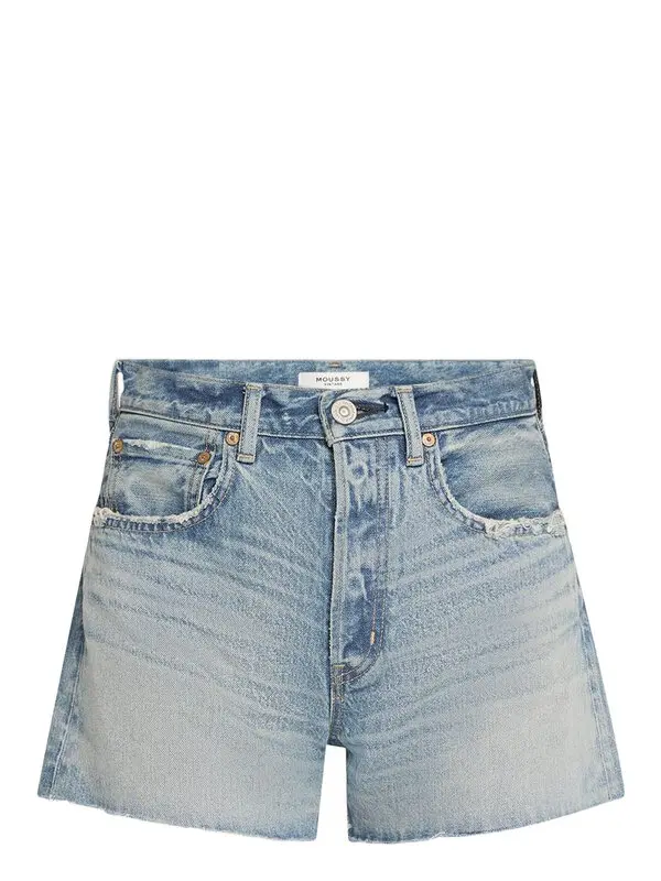 Moussy Bayville Cut-off Denim Shorts - Blu