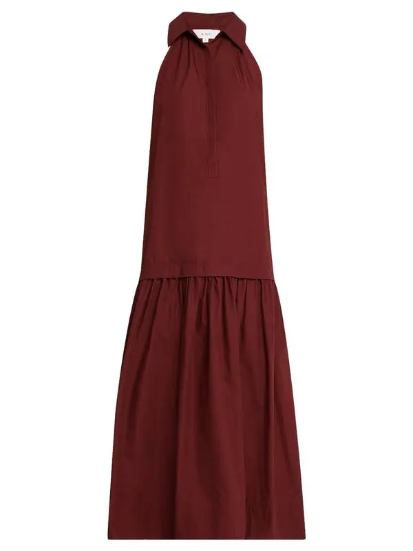 A.L.C. Vera Drop-waist Midi Dress - Dark Bosco