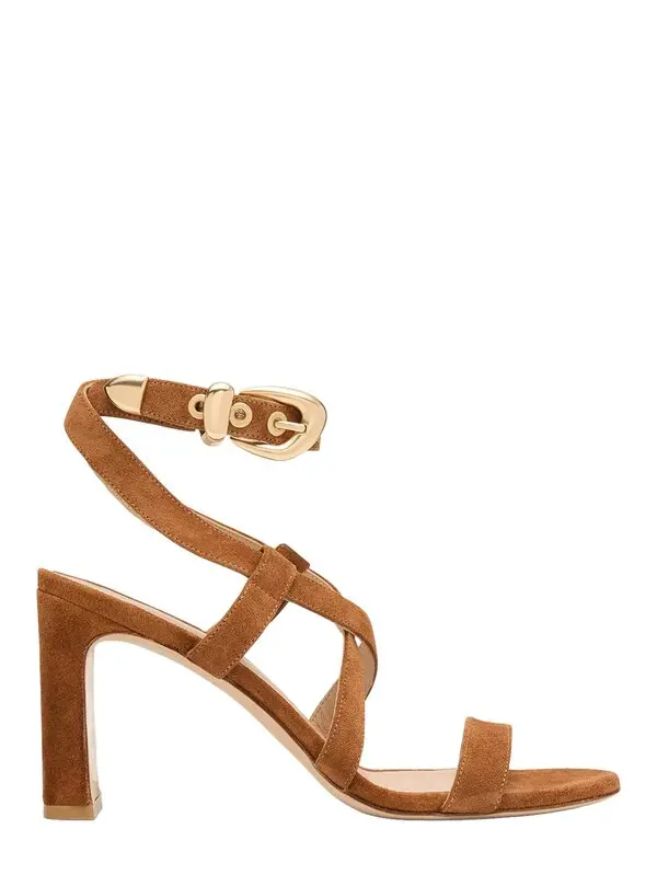 STUART WEITZMAN Maven Suede Block-heel Sandals - Light Brown