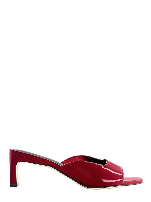 Bernardo Patent Leather Mule Sandals - Dark Red Soft Patent