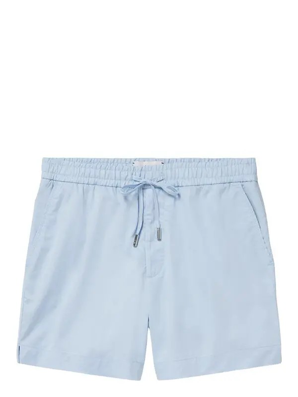 Mr P. Straight-leg Organic Cotton-poplin Drawstring Shorts - Blue