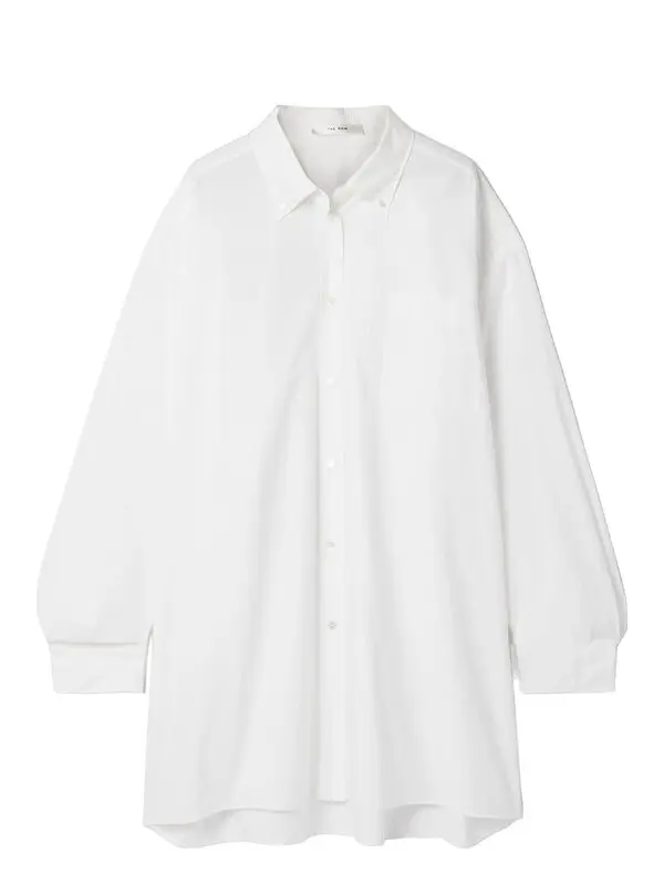 THE ROW Victoria Oversized Cotton-poplin Shirt - White