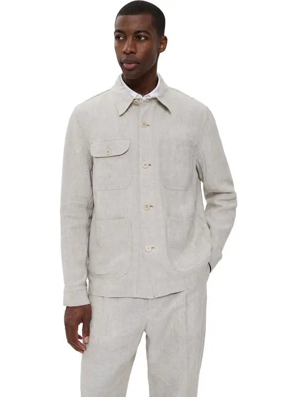 ALEX MILL Linen Work Jacket - Flax