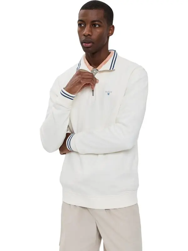 Barbour Rosford Half Zip Sweatshirt - Whisper White