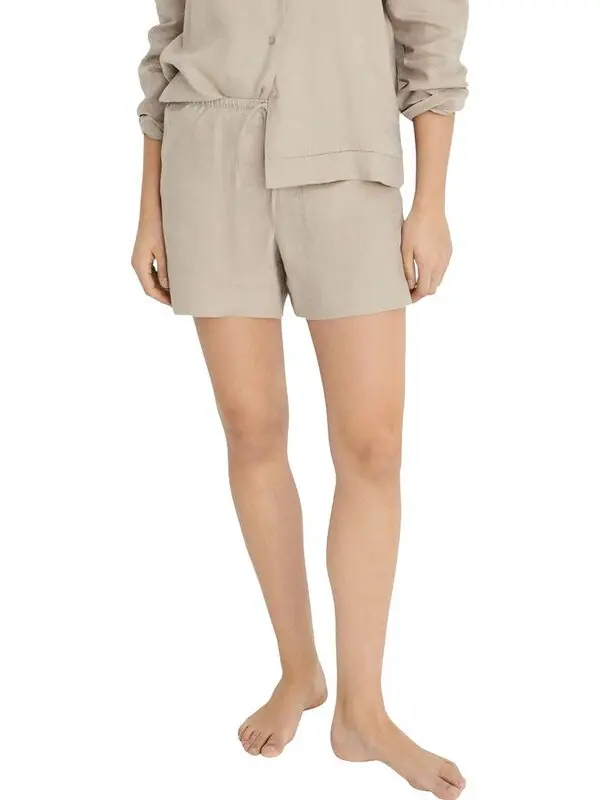 Mango Linen Drawstring Shorts - Sand
