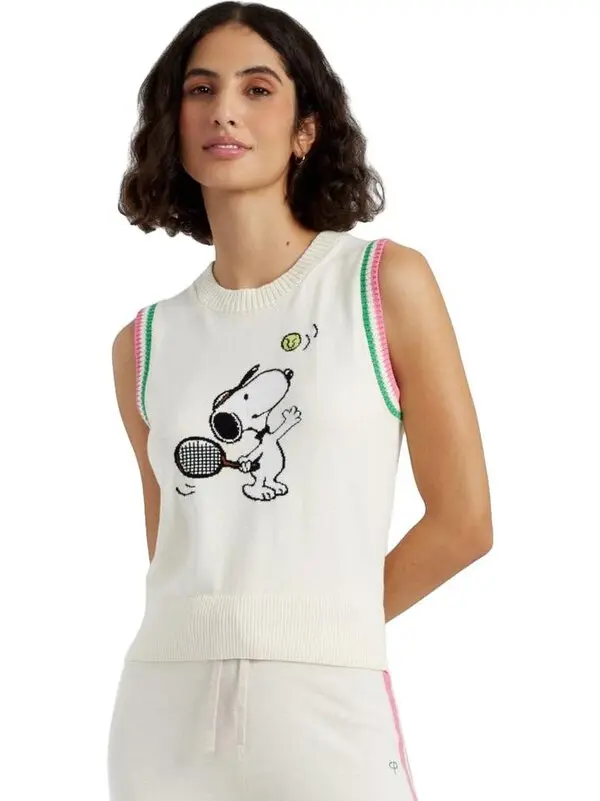 Chinti & Parker Cotton Peanuts Racquet Club Tank - Cream