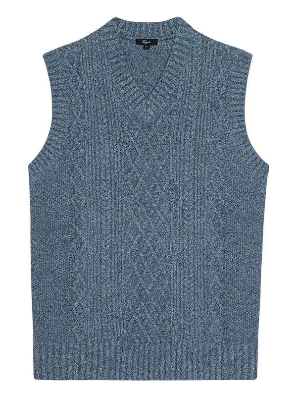 Rails Lee Cable Knit Vest - Azure Marl