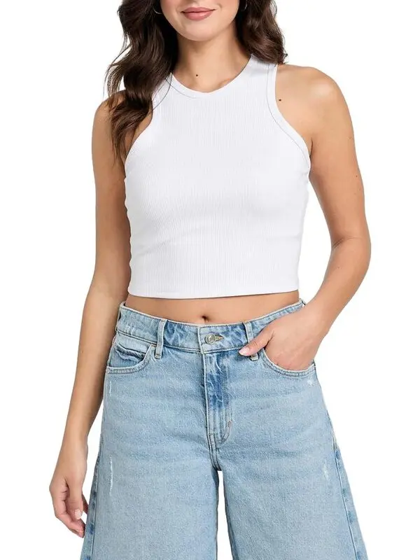 Guess Minka Racerback Rib Tank - Pure White
