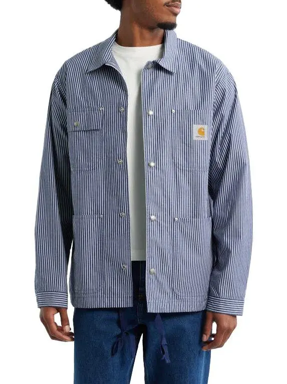 Carhartt Work In Progress Notus Cotton Poplin Coach Jacket - Arvin Stripe Space