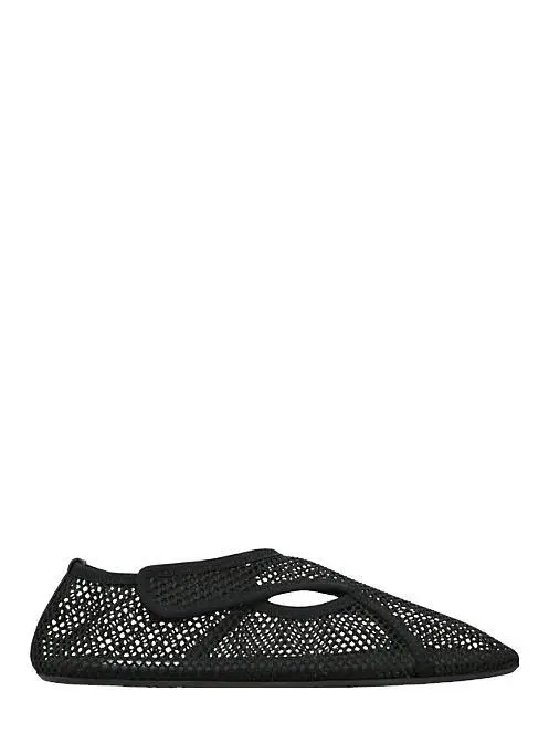 AZZEDINE ALAIA Woven Fishnet Slippers - Black